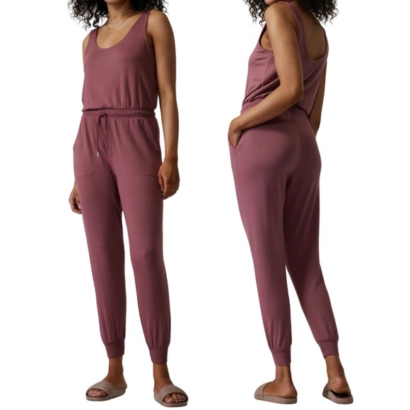 Athleta | Pants & Jumpsuits | Nwt Athleta Balance Jumpsuit Tawny Rose Size L 988523 W7 Pockets ...